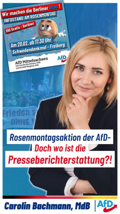 Rosenmontagsaktion der AfD – Carolin Bachmann – AfD